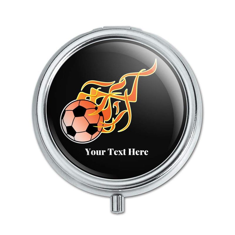 Personalized Custom 1 Line Flaming Hot Soccer Ball Pill Case Trinket ...