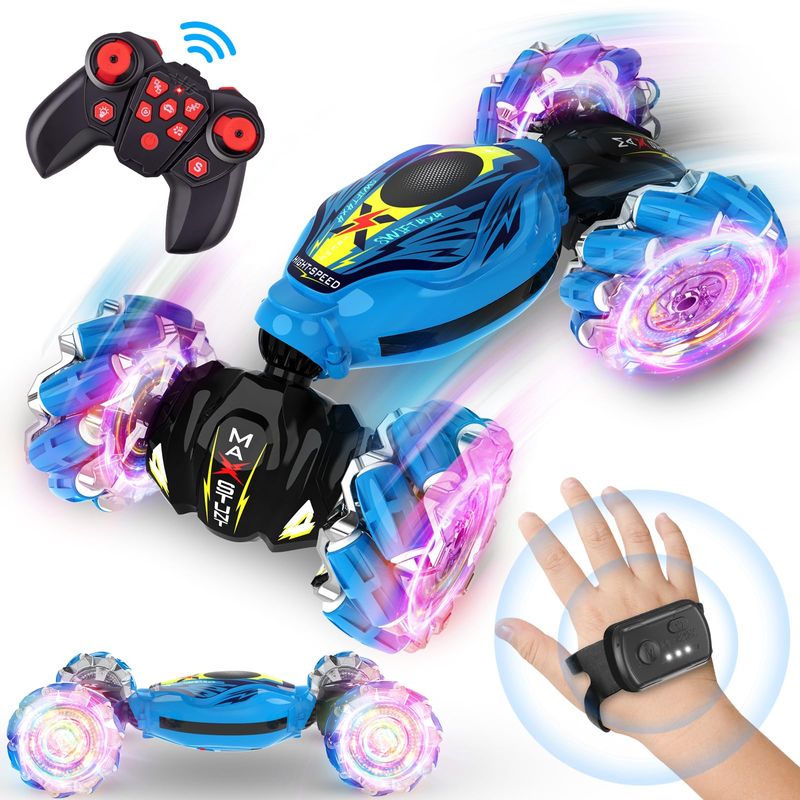 Gesture Sensing RC Stunt Car, Hand Controlled and 2.4GHz Remote Control Toys Car with Light ...