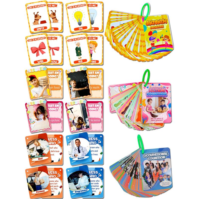 Femtos Flash Cards Opposite Action Words Occupation Cards Set of 3 149 ...