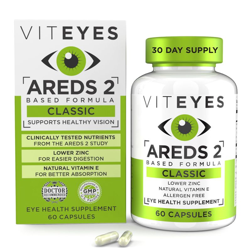 Viteyes AREDS 2 Eye Vitamins, Classic Macular Support, Allergen Free ...