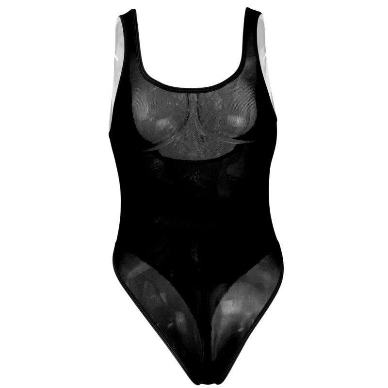 Black Omen bo829 Extreme Shame Exposed Translucent High Leg Swimsuit ...