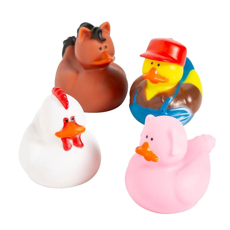 Fun Express Farm Rubber Ducks, Duckies, 12 Pieces, Birthday Parties ...