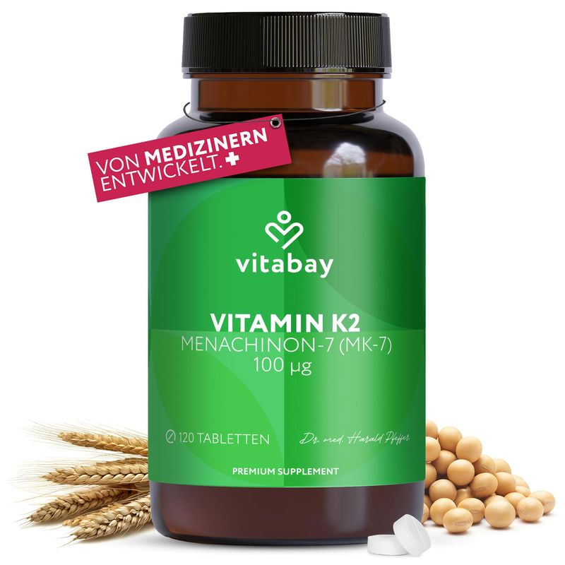 Vitabay Vitamin K2 100 mcg | Vit K2 MK-7 (Menaquinon-7) All-trans Form ...