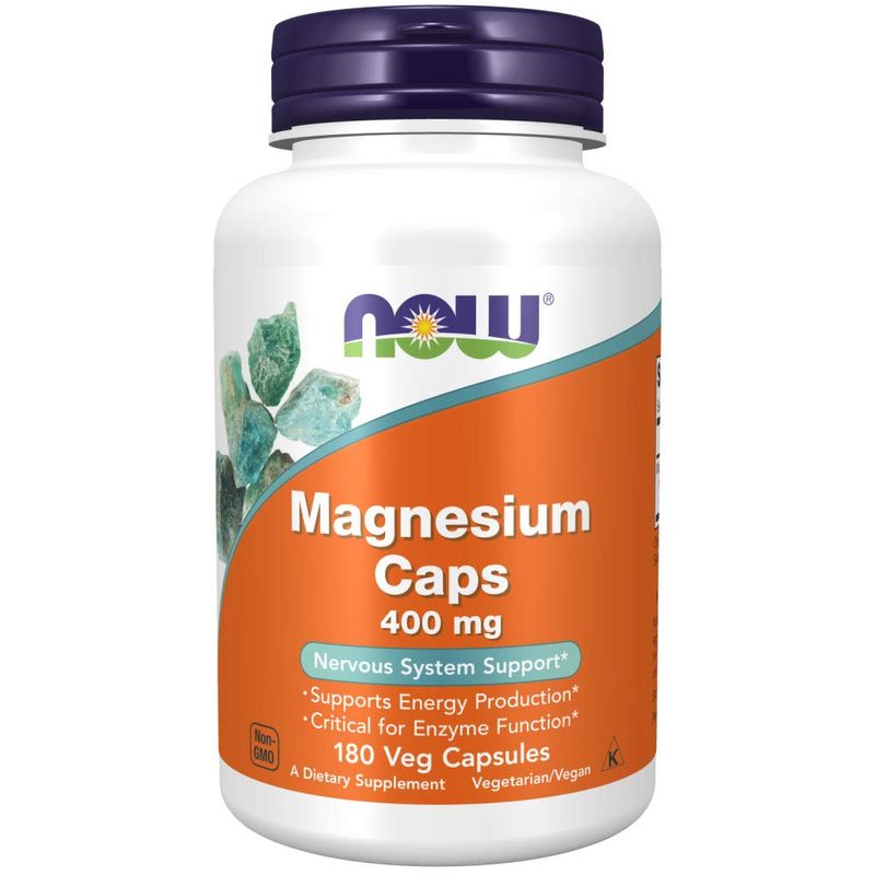 NOW Magnesium 400mg, 180 Veg Capsules - Online Marketplace - EveryMarket