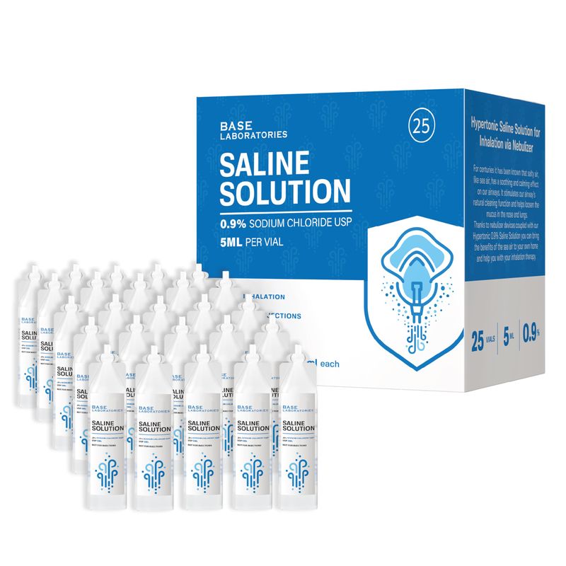 BASE LABORATORIES 0.9% Saline Solution for Nebulizer Machine | Saline ...