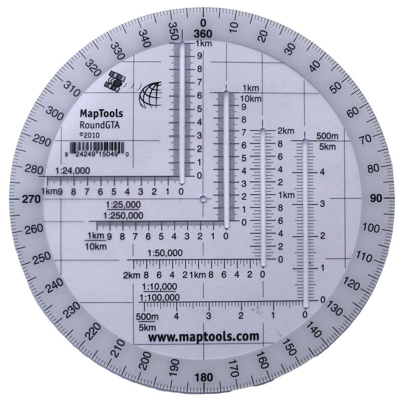 MapTools Round Military Coordinate Scale and Protractor - EveryMarket