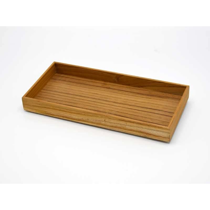 Teak Cutlery Case, Slim Stacking Tray, Serving Tray, Solid Wood ...