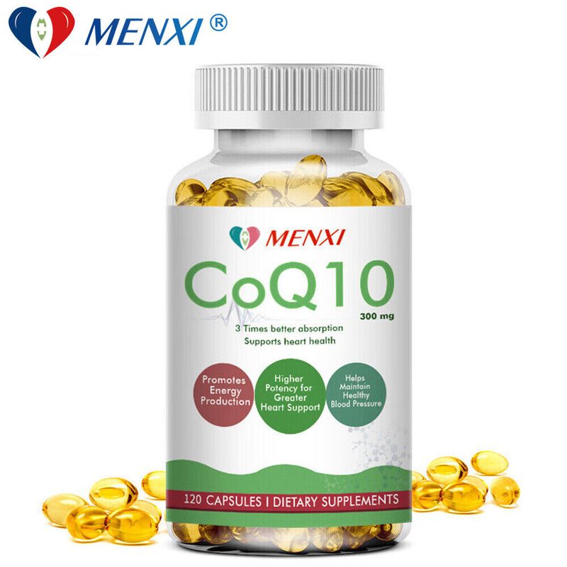 Coenzyme Q-10 Softgels Antioxidant Heart Health Support Increase Energy ...