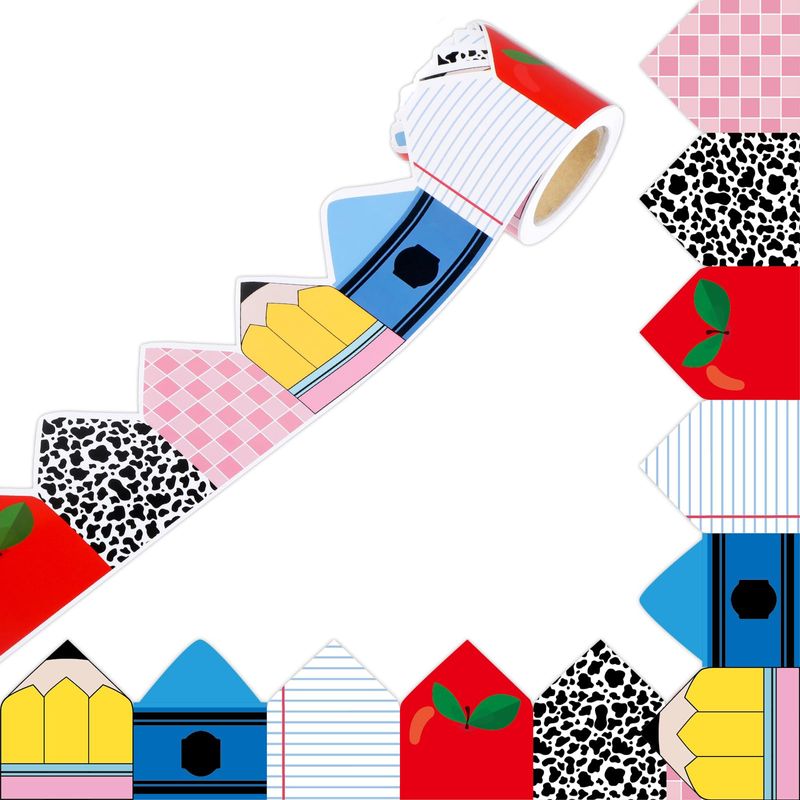 32.8ft Back to School Bulletin Board Borders Composition Notebook ...