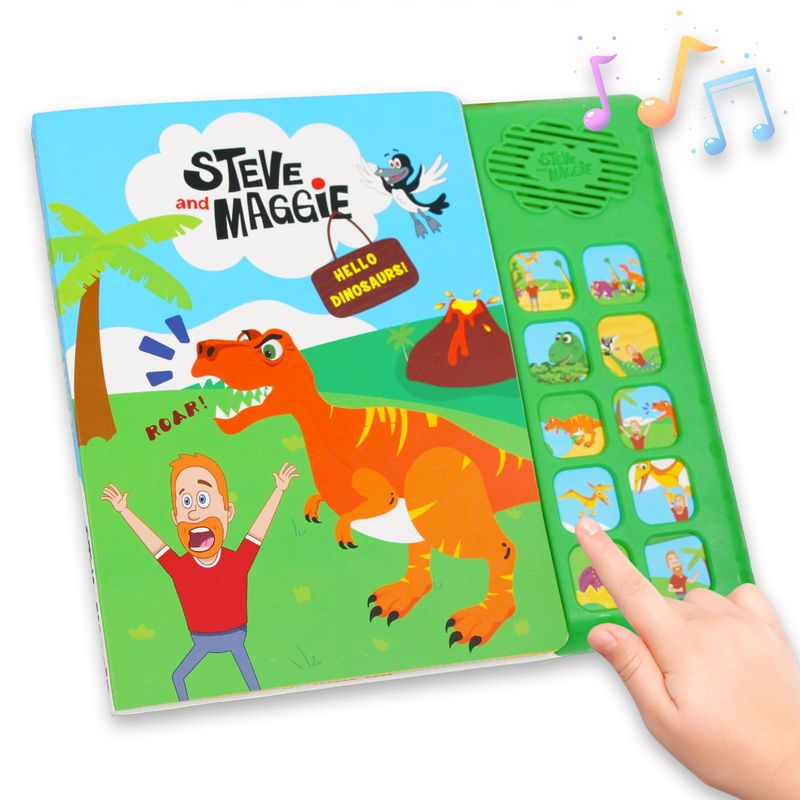 Steve and Maggie Hello Dinosaurs Sing-Along Sound Book, 10-Button ...