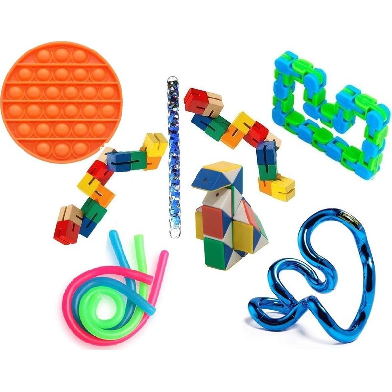 Sensory Fidget Toys Set - 10 Pcs Stress Reducer Anxiety Relief ...