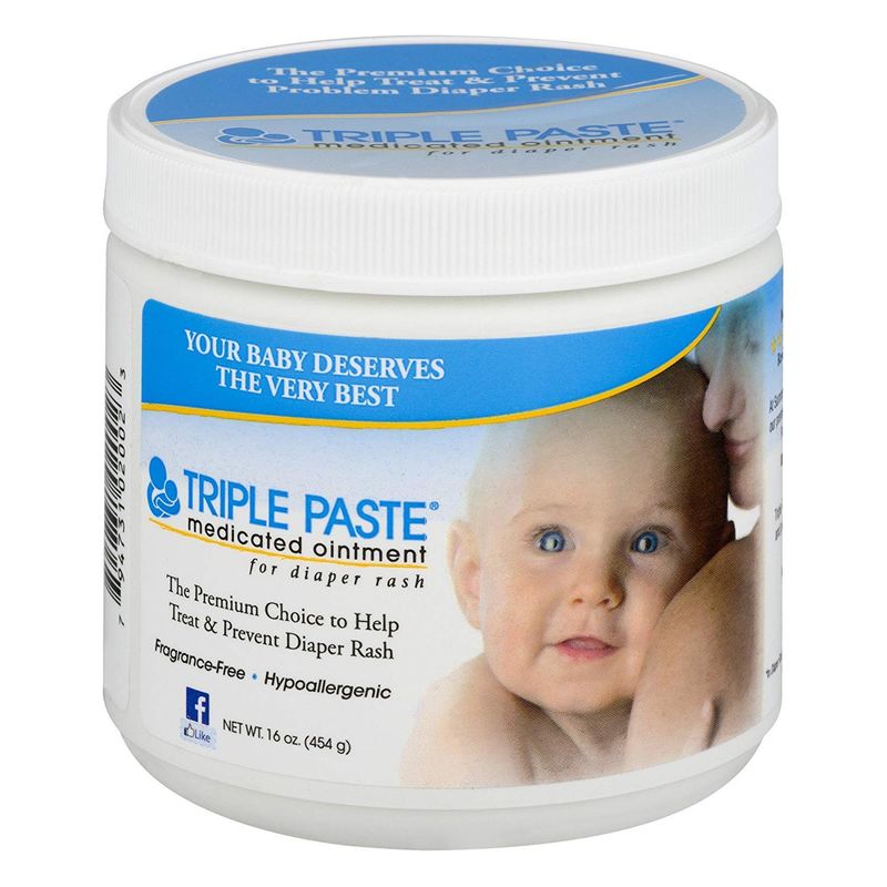 Triple Paste Medicated Ointment for Diaper Rash - 16 oz, Pack of 2 ...