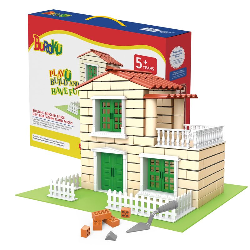 Buroku - Brick House Building Set | 171 Pieces of Safe ABS Plastic for ...