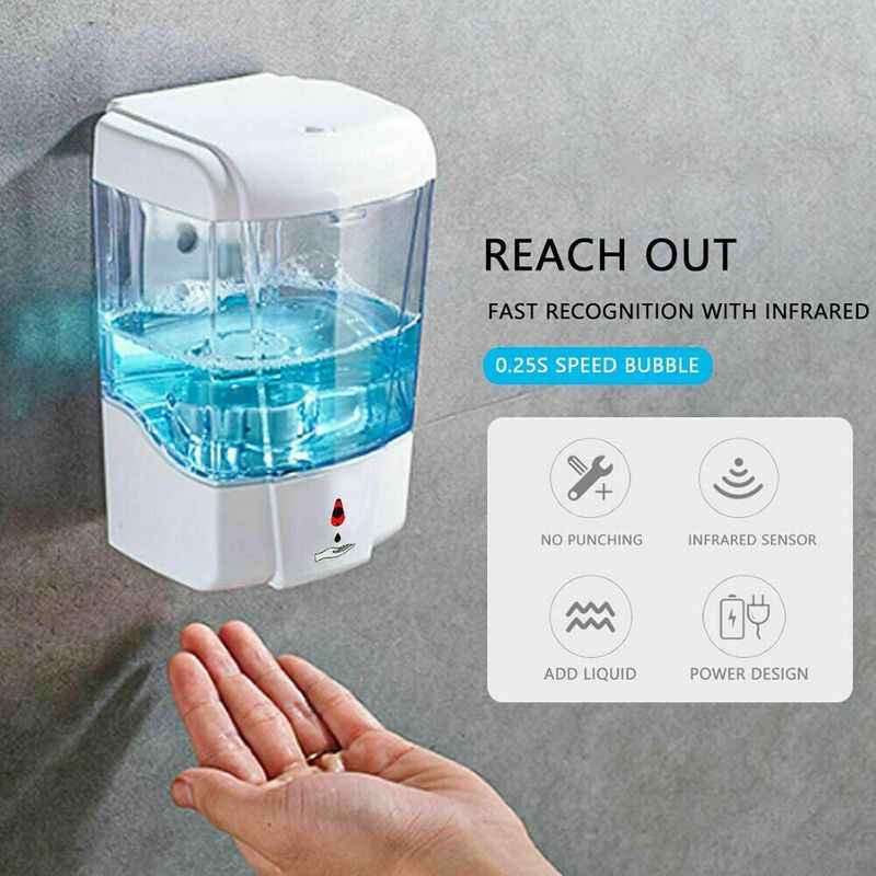 Automatic Liquid Soap/Alcohol Sanitizer Dispenser 700ML Hands-Free ...