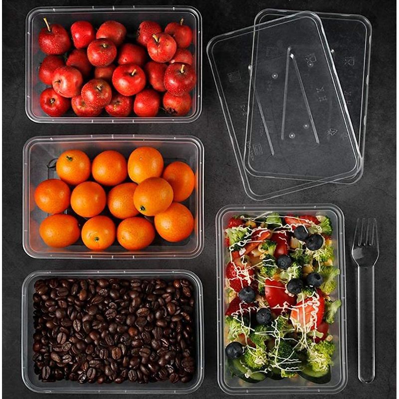 [𝟐𝟎 𝐏𝐚𝐜𝐤] Plastic Food Storage Containers 1000ml | Microwave Plastic ...