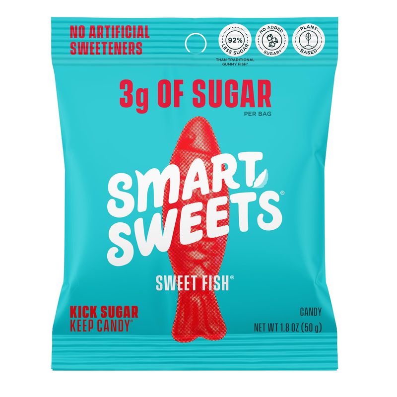 SmartSweets , Sweet Fish, Candy with Low Sugar (3g), Plant-Based, Free ...
