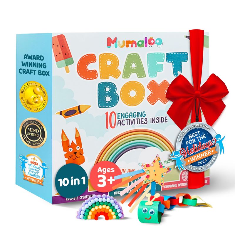 Mumaloo Craft Box for Kids - 10 Creative Arts and Crafts for Kids Ages ...