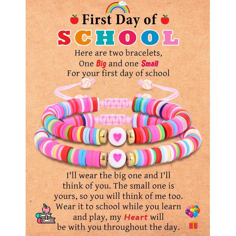 EYQV First Day at School Gifts, Heart Charm Bracelets First Day of ...