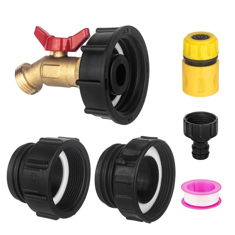 IBC Tote Adapter 275-330 Gallon IBC Tote Water Tank Fittings,1/2" x 3/4 ...