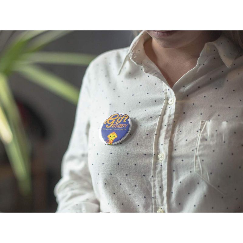 Gift Insanity YES WHITE LETTERING BLUE BACKGROUND 45mm novelty badge ...