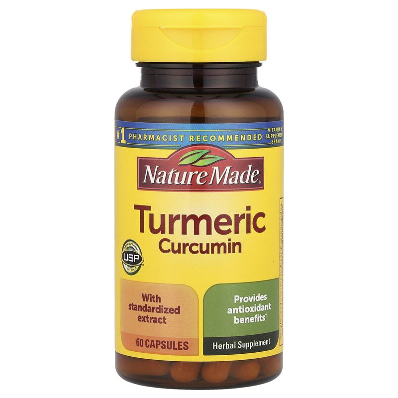 Nature Made Turmeric Curcumin 60 Capsules No Artificial Flavors, Gluten ...