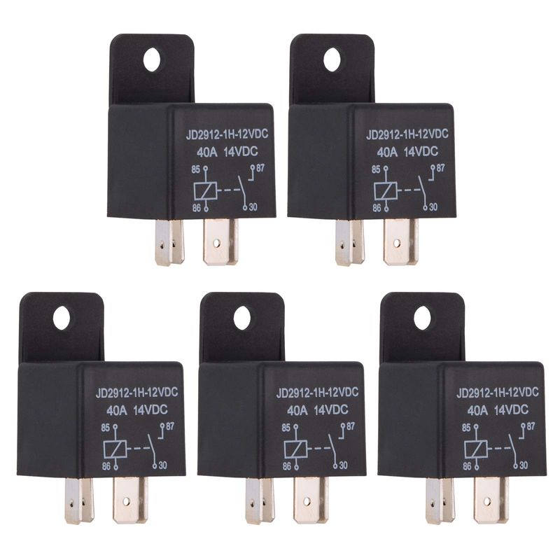 Ehdis 5 Pack Car Relay 4 Pin 12V 40A SPST Model No. : JD2912-1H-12VDC ...