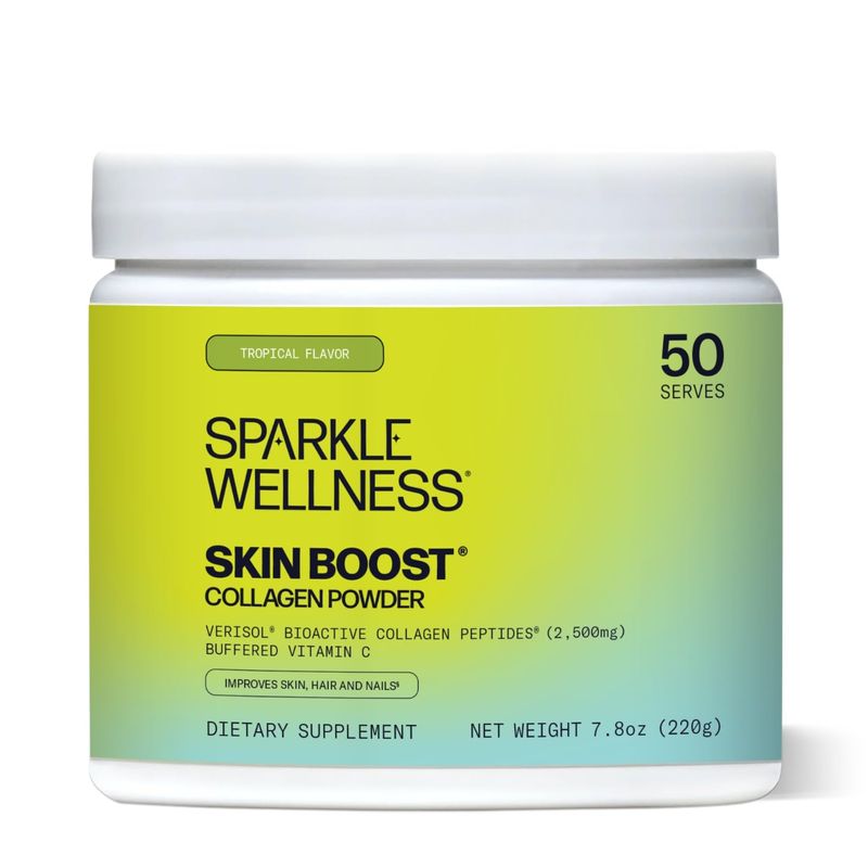 Hydrolyzed Collagen Powder - Sparkle Skin Boost (Tropical Coconut ...