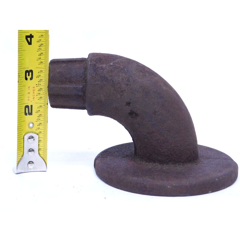Vintage Solid Cast Iron PIPE HANDRAIL Hanger Bracket Mount Elbow 90 ...