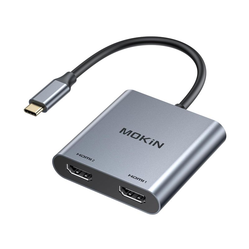 MOKiN USB C to Dual HDMI Adapter, 2 IN 1 Dual HDMI Monitor Adapter 4K ...