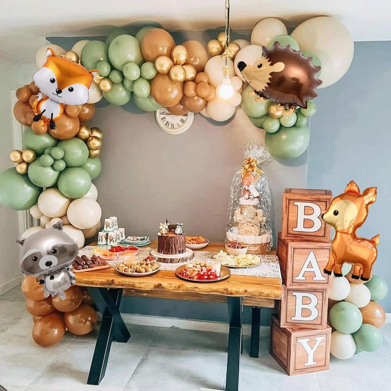 Woodland Animal Balloons Garland Arch,138Pcs Sage Green Brown Sand ...