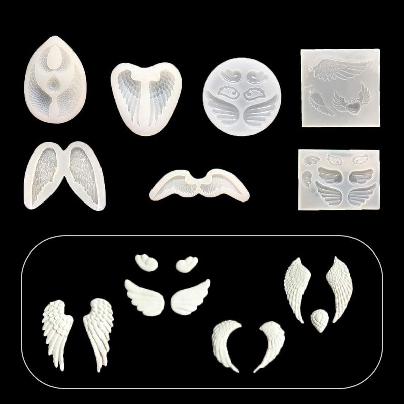 iSuperb Pack of 7 Silicone Mould Angel Wings Epoxy Resin Moulds ...