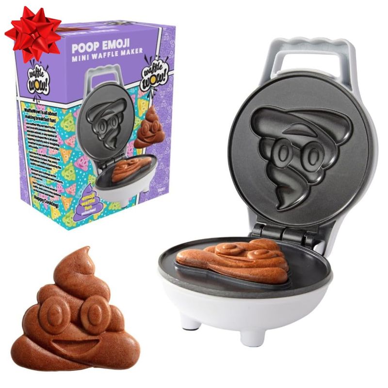 Poop Emoji Mini Waffle Maker- Xmas Breakfast Fun for Kids, Santa Cookie ...