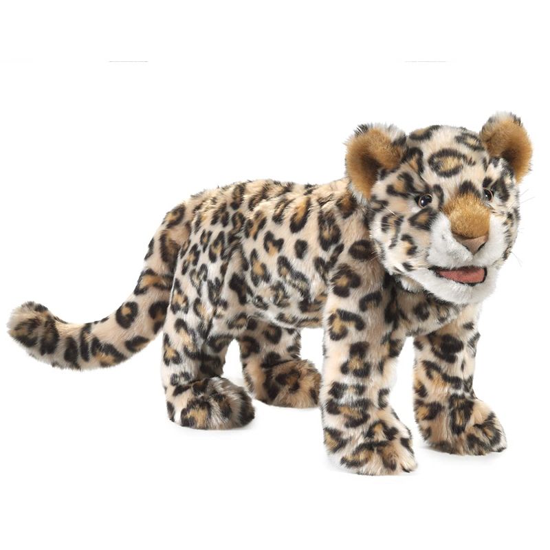 Folkmanis Leopard Cub Hand Puppet,Beige; Brown; Tan; Black; White ...