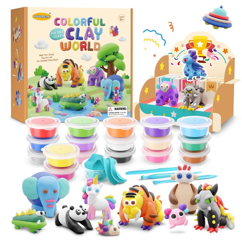 Drama Planet Air Dry Clay Kit for Kids - Comes with Instructional Guide ...