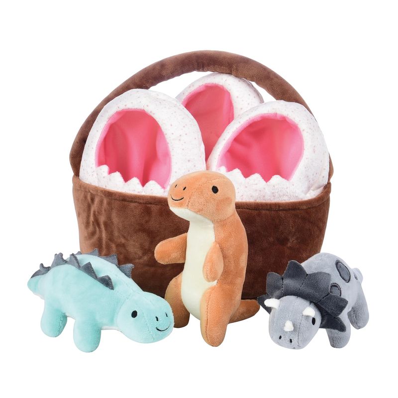 Cre8tive Minds Basket of Baby Dinosaur Plush Dolls, Super Soft Dinosaur ...