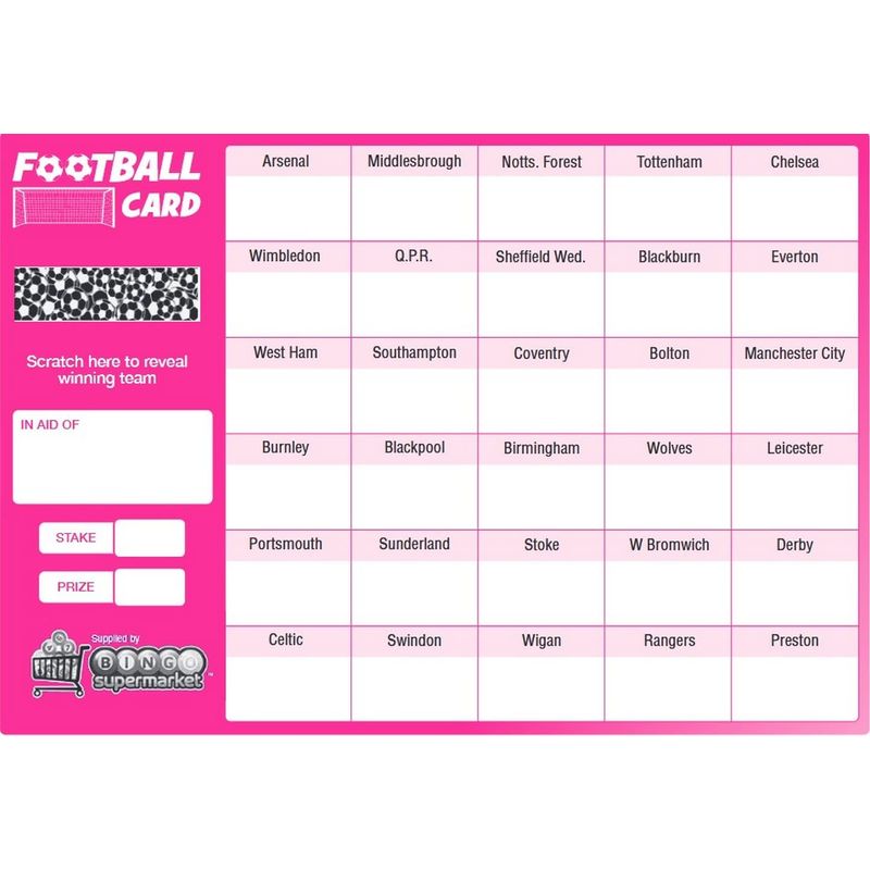 Bingosupermarket Football Fundraising Scratch Cards (30 Team) A5 Size ...