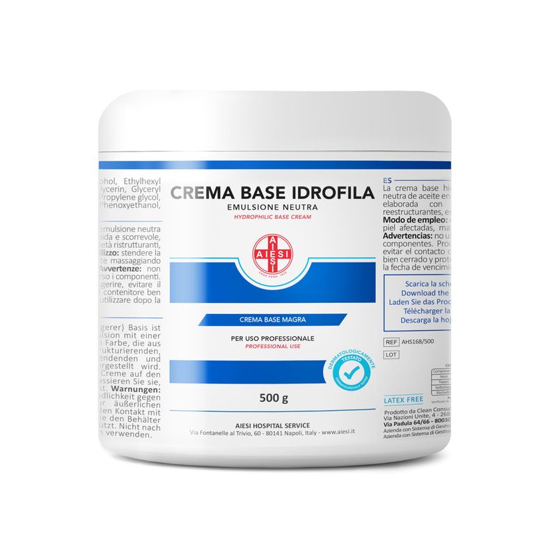 AIESI® Hydrophilic Base Cream Pure Lean Neutral Emulsion (Glass 500 ...