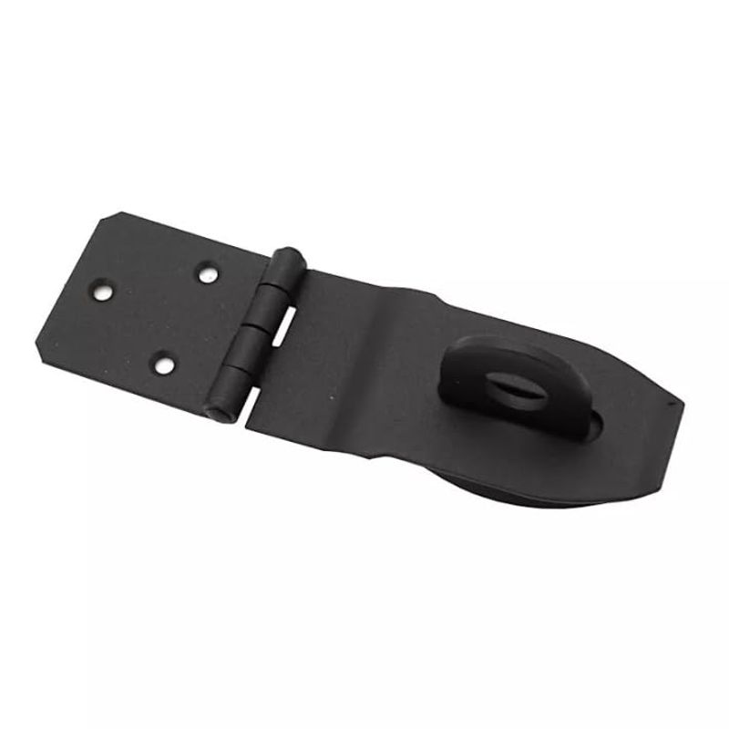 Steel Security Hasp and Staple, 150mm x 45mm, Black Powder-Coated, for ...