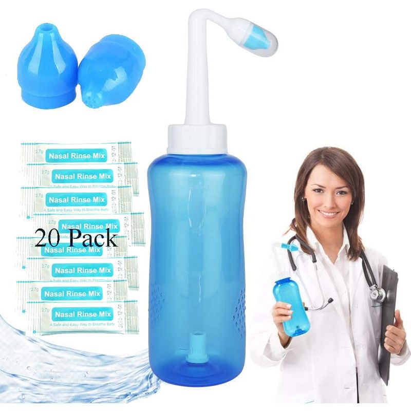 Nasal Wash Bottle, Sinus Rinse Bottle Nose Wash Cleaner 300ml Nasal ...