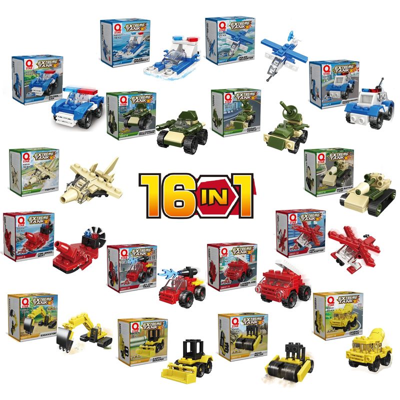 QStar Mini 16 Car Building Blocks Compatible with Lego Party Favors for ...