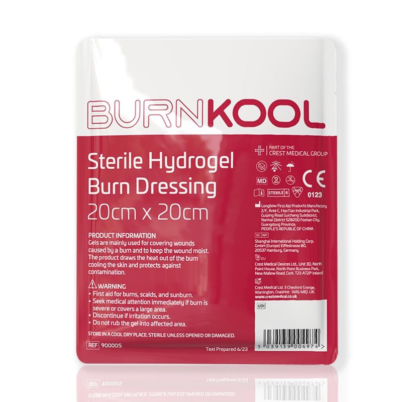 First aid BurnKool Sterile Hydrogel Burn Dressing 20cm x 20cm – Ideal ...