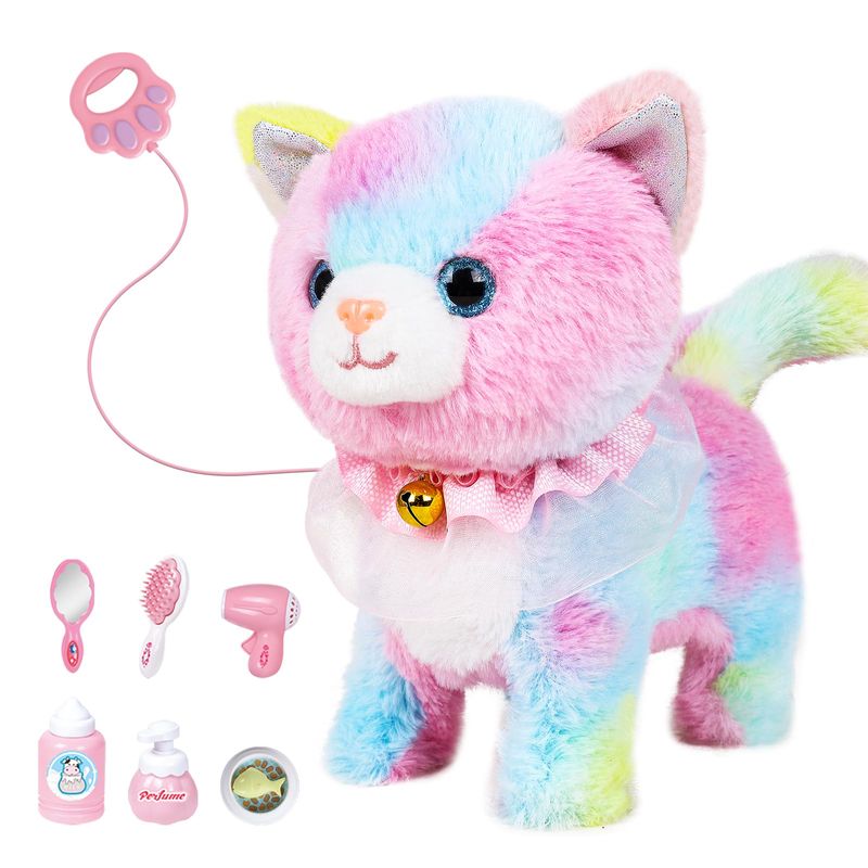 Interactive Electronic Plush Toy Walking and Barking Robot Cat Plush ...
