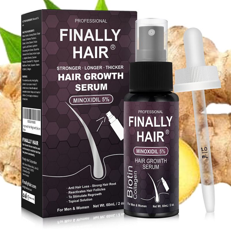 Finally Hair Regrowth Spray or Dropper with 5% Minoxidil Biotin ...