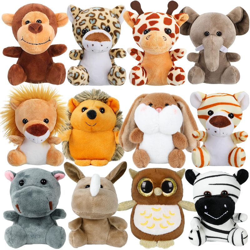 Arrozon 12 Pcs Small Stuffed Animals Bulk, Mini Stuffed Forest Animals ...