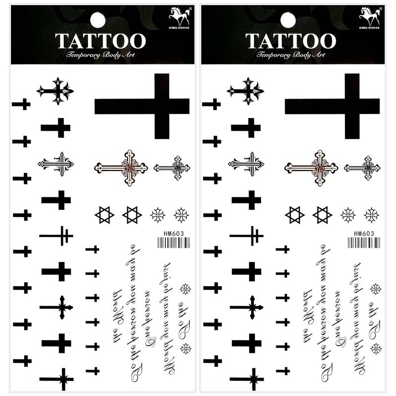 Jesus Crucifix Cross Waterproof Tattoos Women Men Temporary Tattoo Fake ...