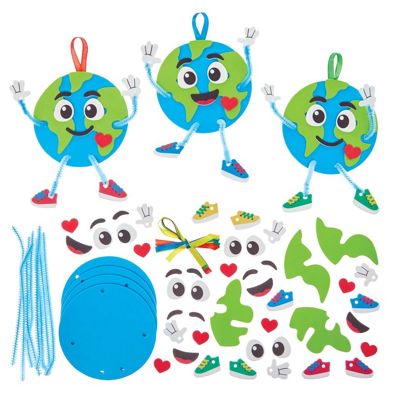 Baker Ross FN037 Planet Earth Decoration Kits - Pack of 8, Earth Day ...