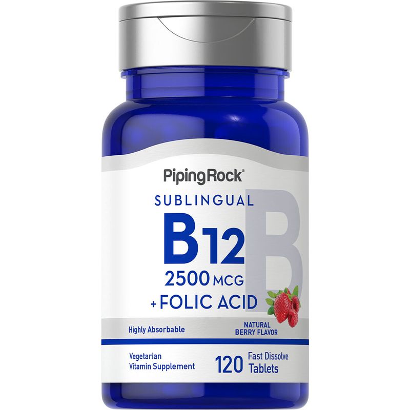 Vitamin B12 2500 mcg | 120 Tablets | with Folic Acid | Complex | by ...