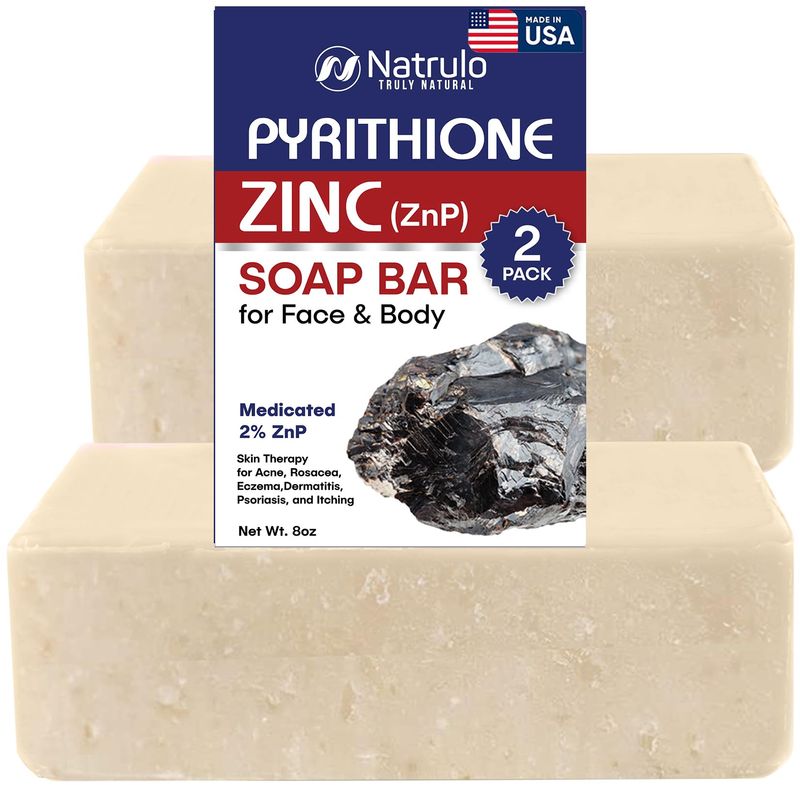Herblov Pyrithione Zinc Soap Bar for Face & Body, 4oz | Cleanser for Acne, Rosacea, Eczema ...