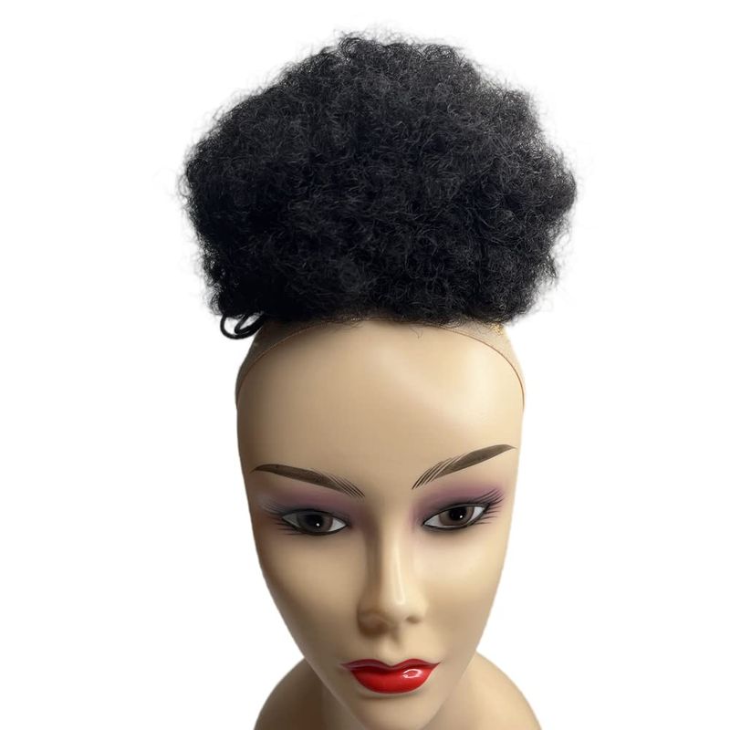 Human Hair Afro Kinky Curly Puff Drawstring Ponytail High Puffs ...