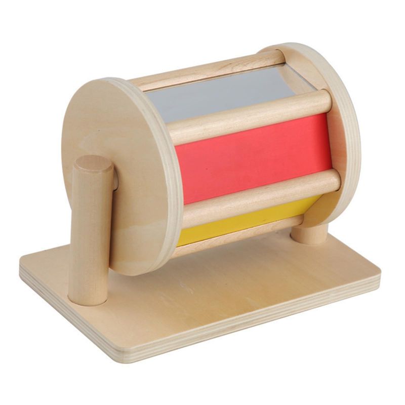 Wooden Montessori Spinning Drum Toy for Kids - 5 Colours & 1 Acrylic ...